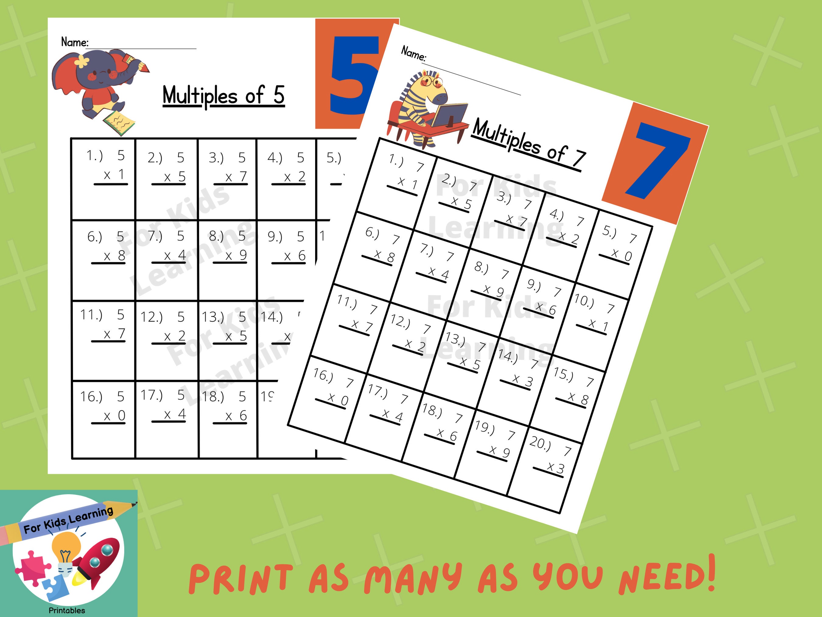 Multiplications 1-12, Educational Prints, Third Grade, Times Tables ...