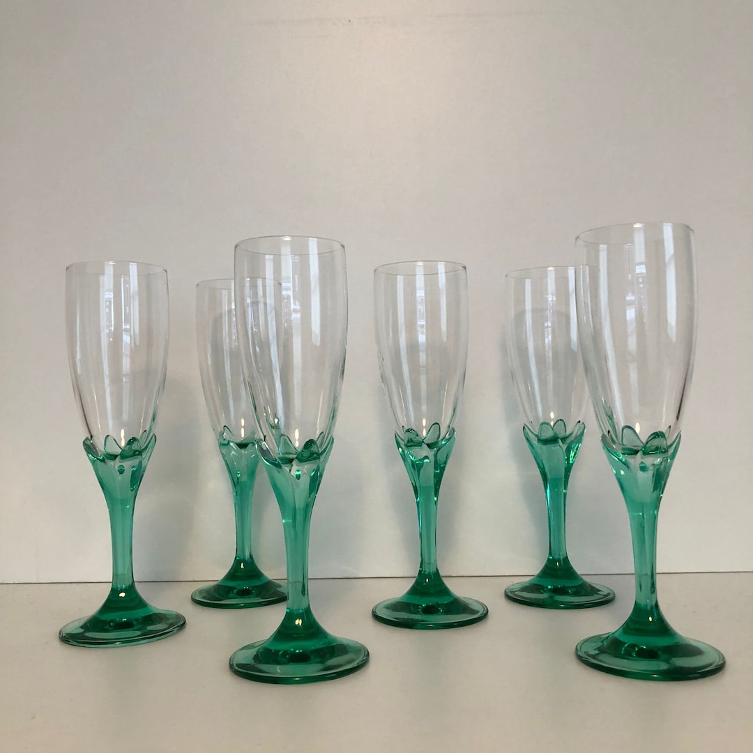 Set of 6 Vintage Bormioli Rocco Bouquet Sparkling Wine Glasses ...