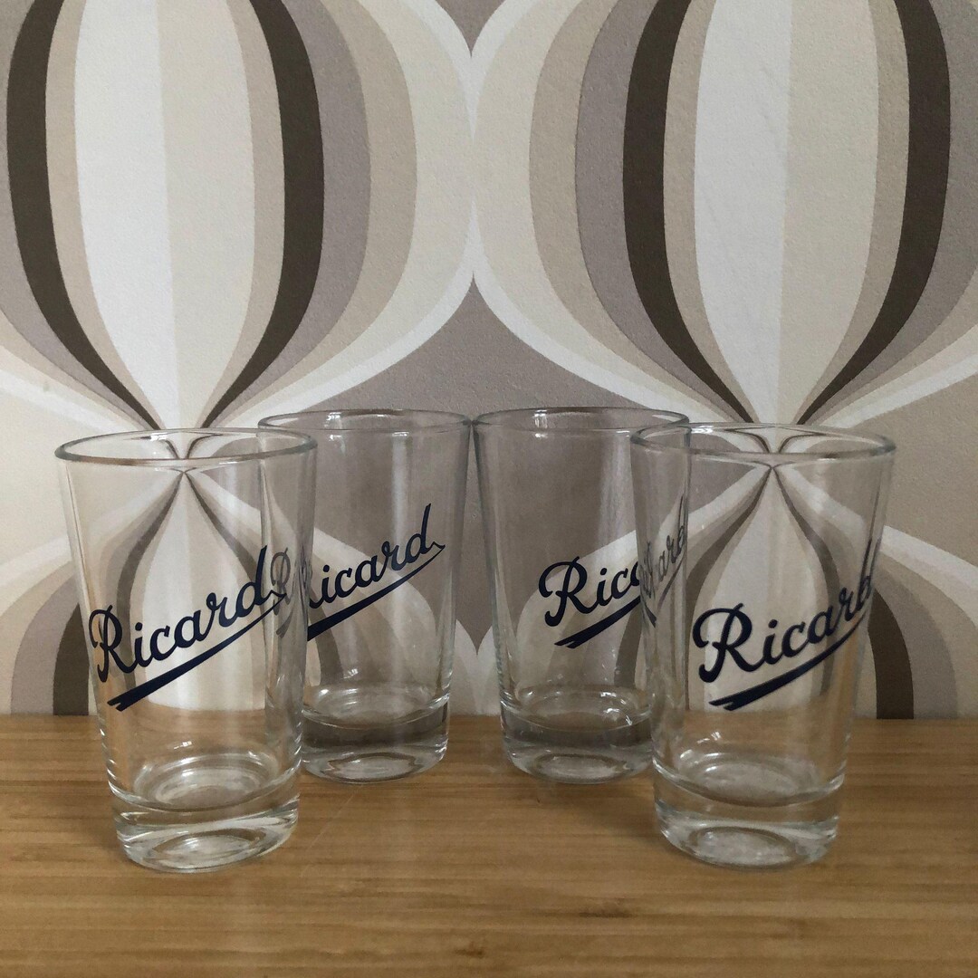 Vintage Ricard Glasses 1980s Pastis Glass - Set of 2 Glasses - Etsy