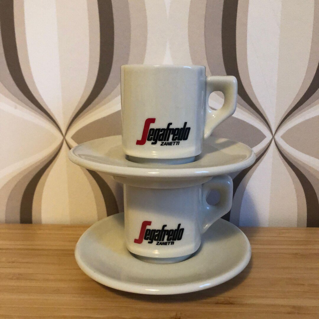 Vintage Segafredo Classic Heavy White Porcelain Branded Espresso Coffee ...