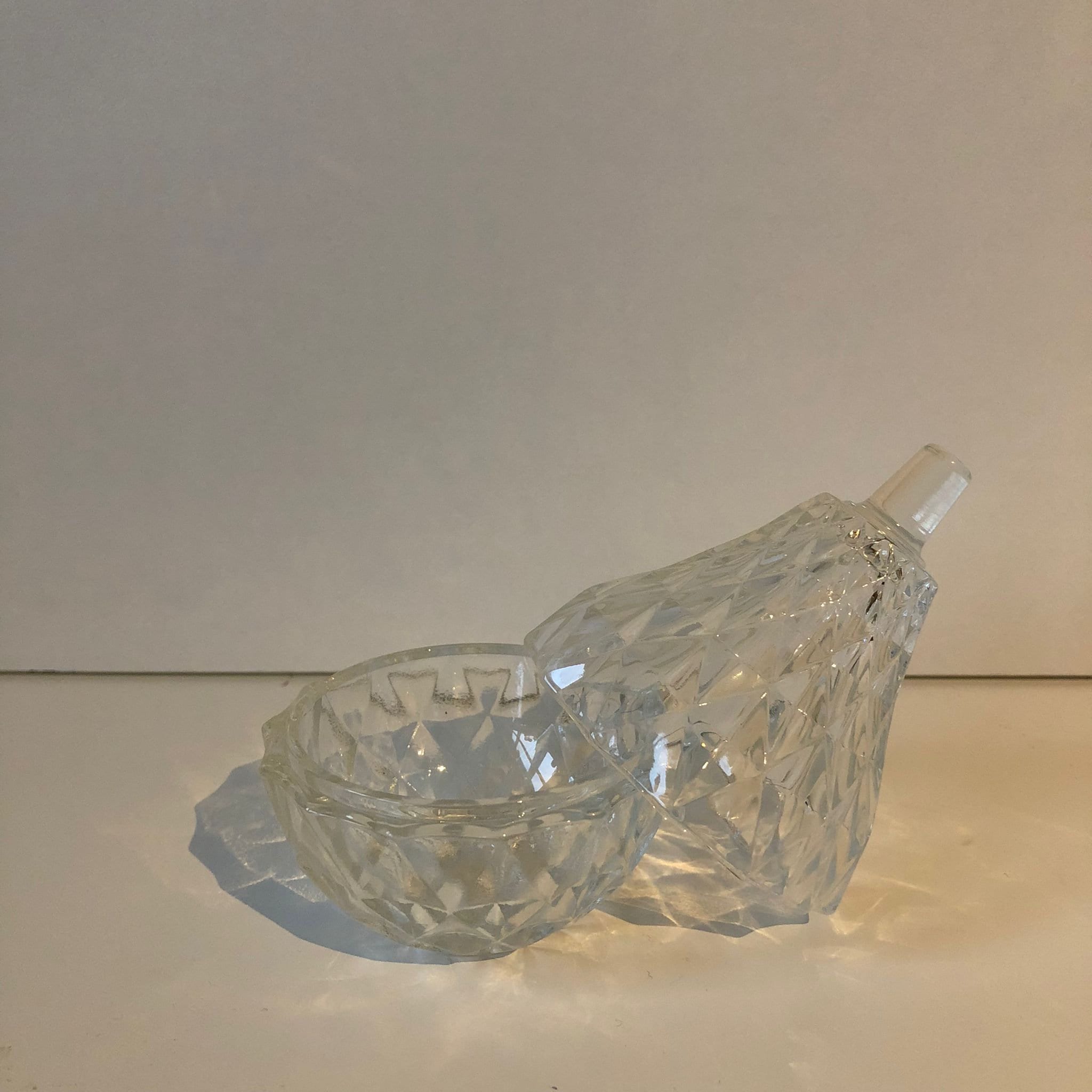 Vintage Italian Pressed Glass Pear Shaped Trinket Box - Etsy
