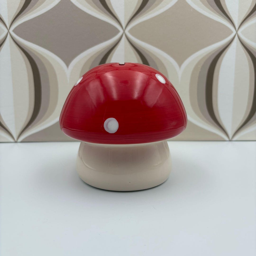 A Funny Vintage Red Toadstool With White Dots Money / Piggy Bank 1970s ...