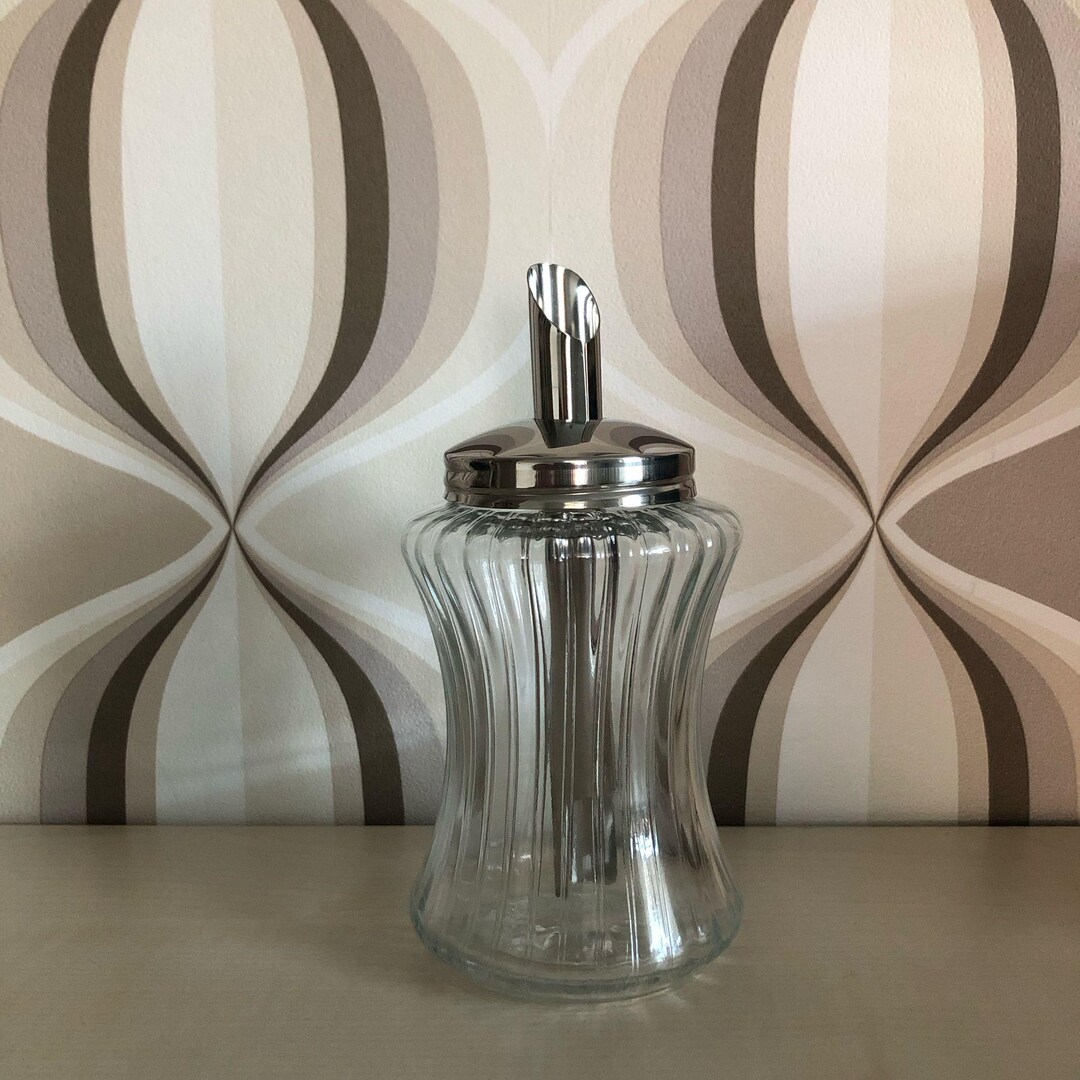 Vintage Glass Sugar Dispenser Bowl With RVS Lid - STOHA West Germany ...