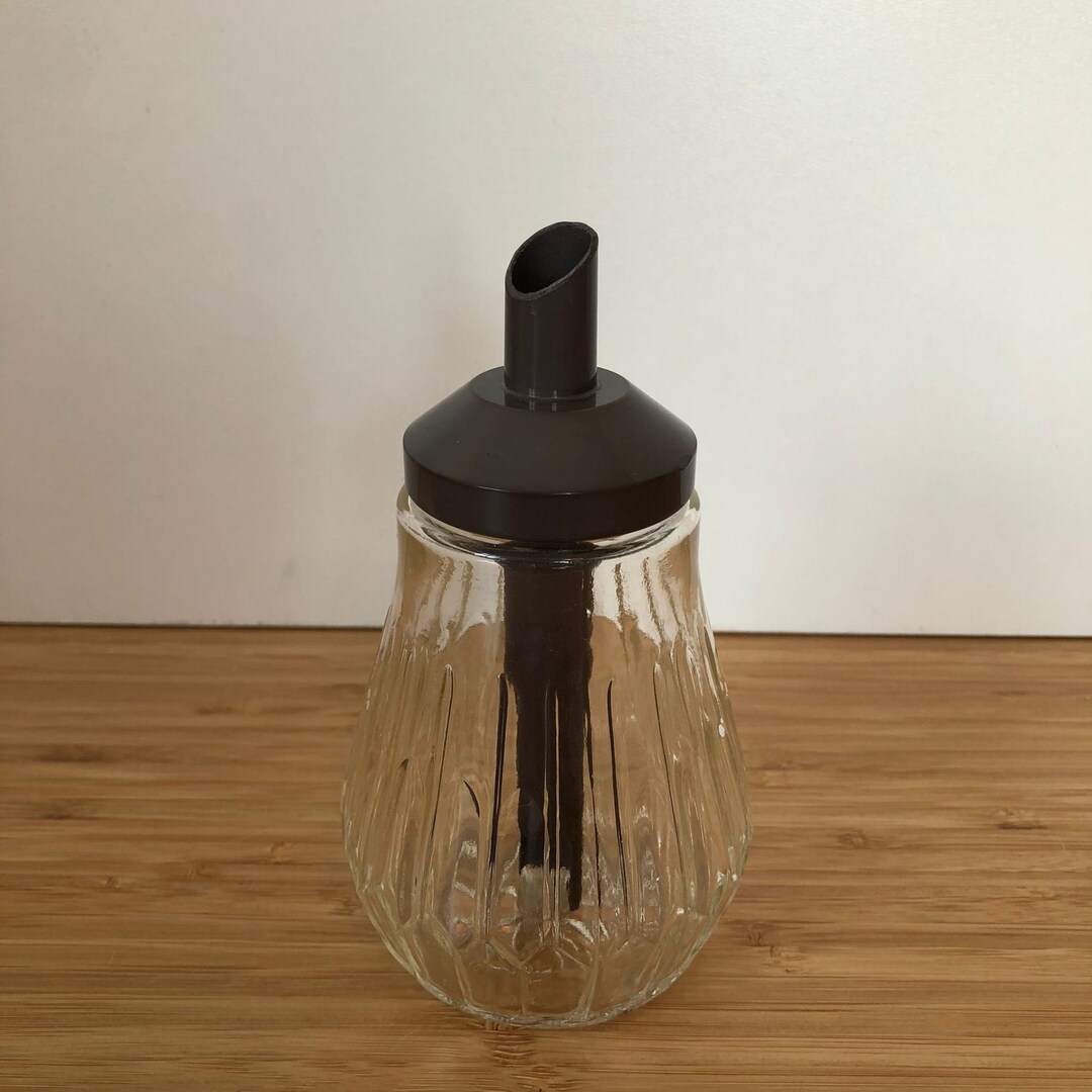 Vintage Glass Sugar Dispenser Bowl With Brown Lid - STOHA West Germany ...