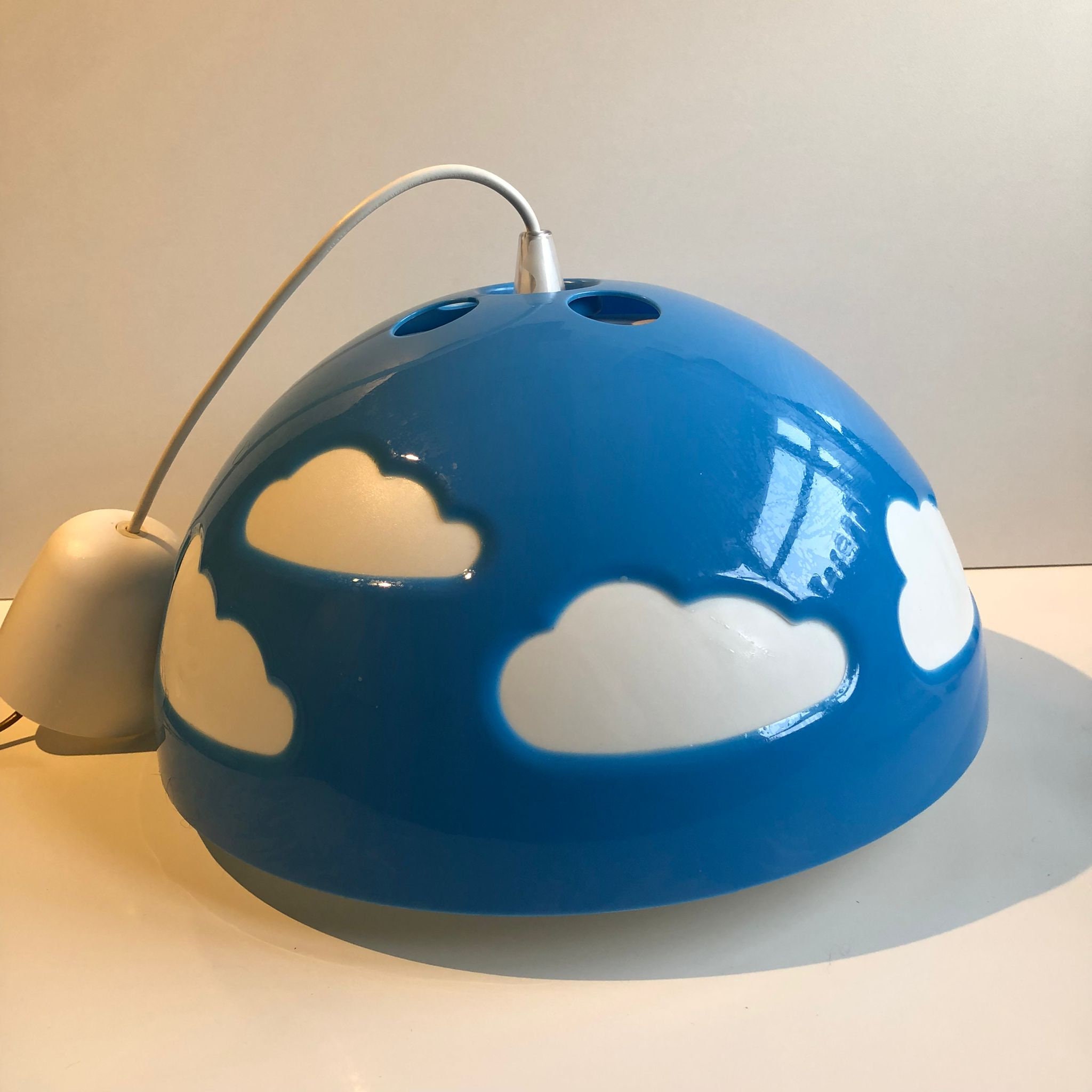 Skojig Cloud Lamp in Blue - IKEA Ceiling Lamp 1990's - Etsy