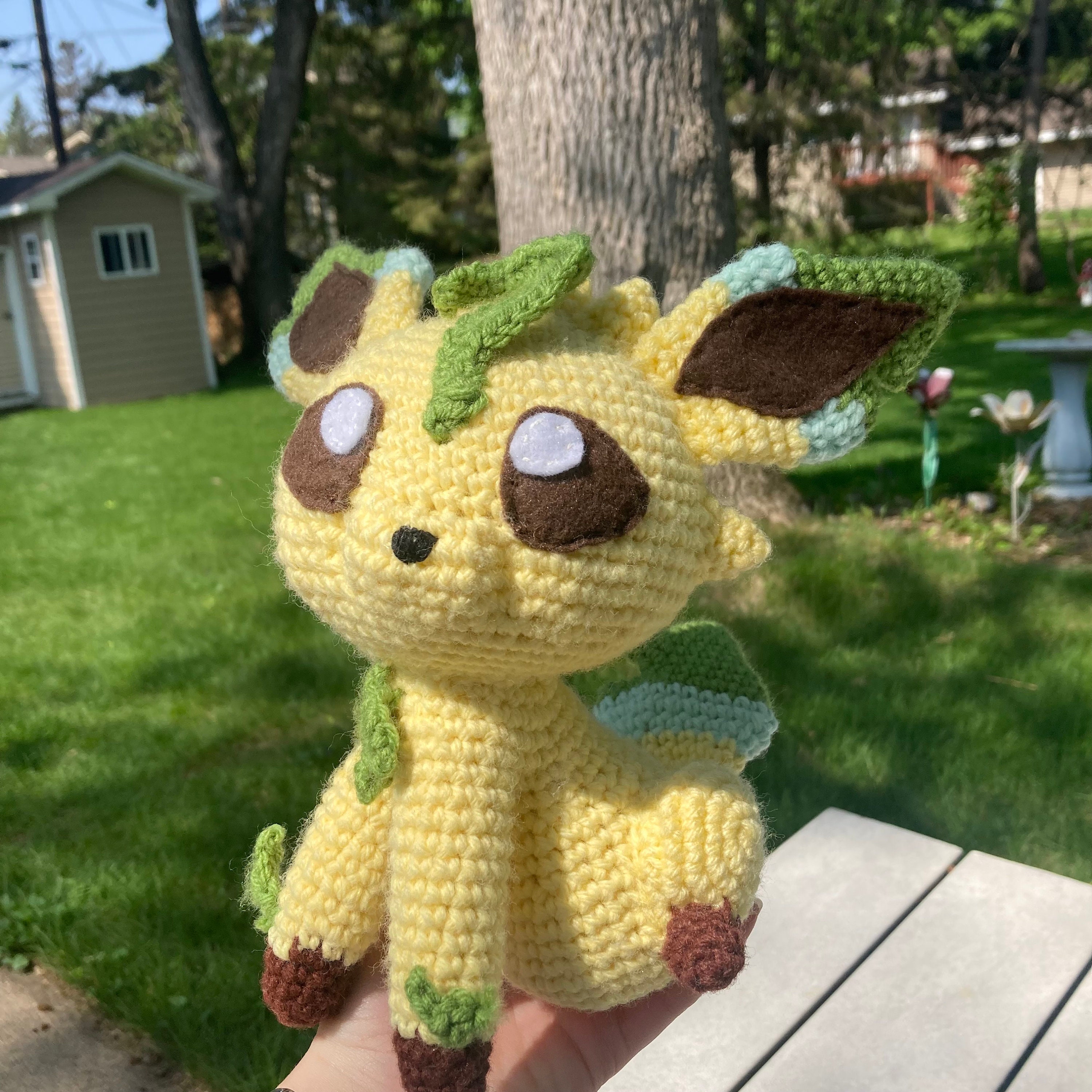 Crochet Leafeon Plush Pokémon Eeveelution Amigurumi Plush - Etsy