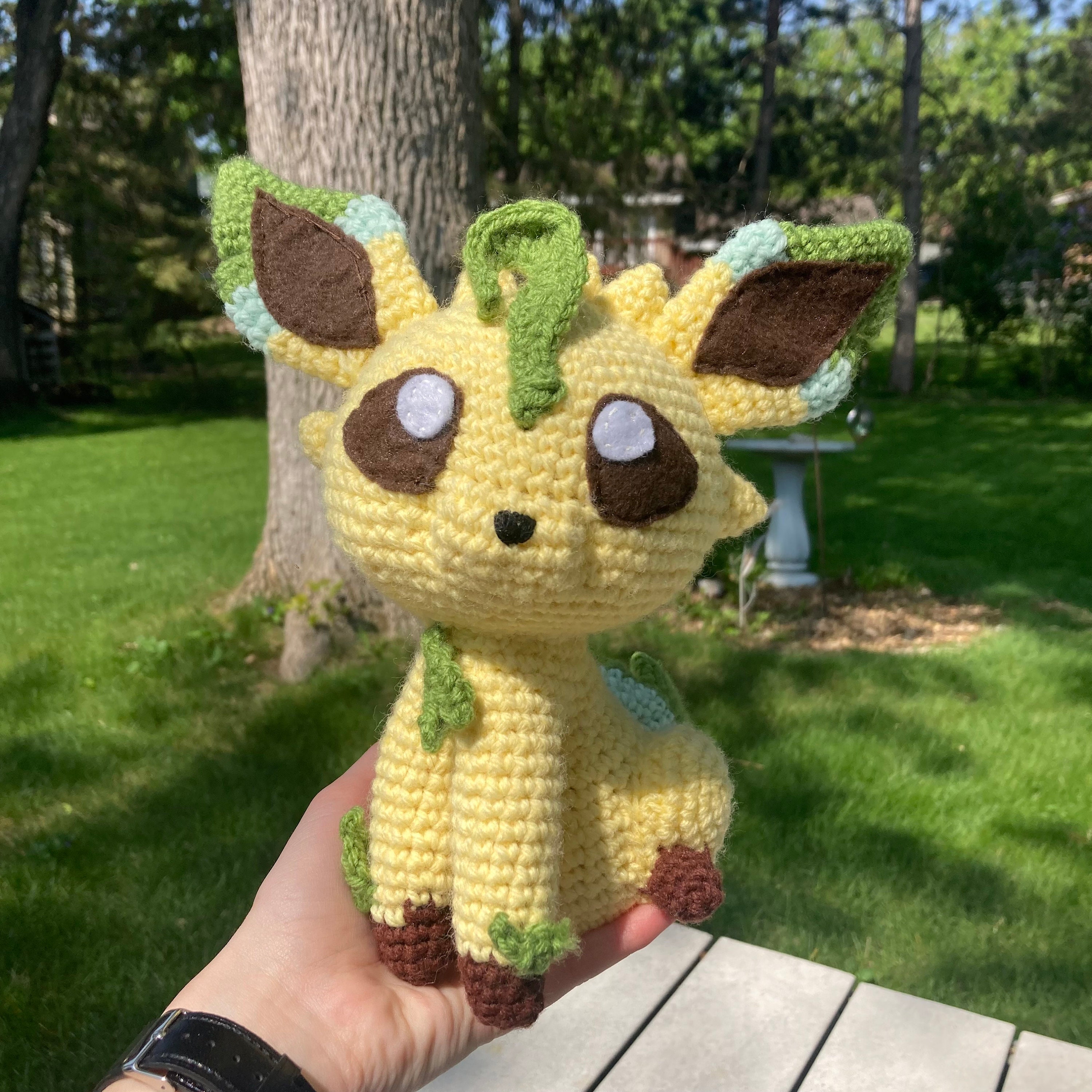 Crochet Leafeon Plush Pokémon Eeveelution Amigurumi Plush - Etsy