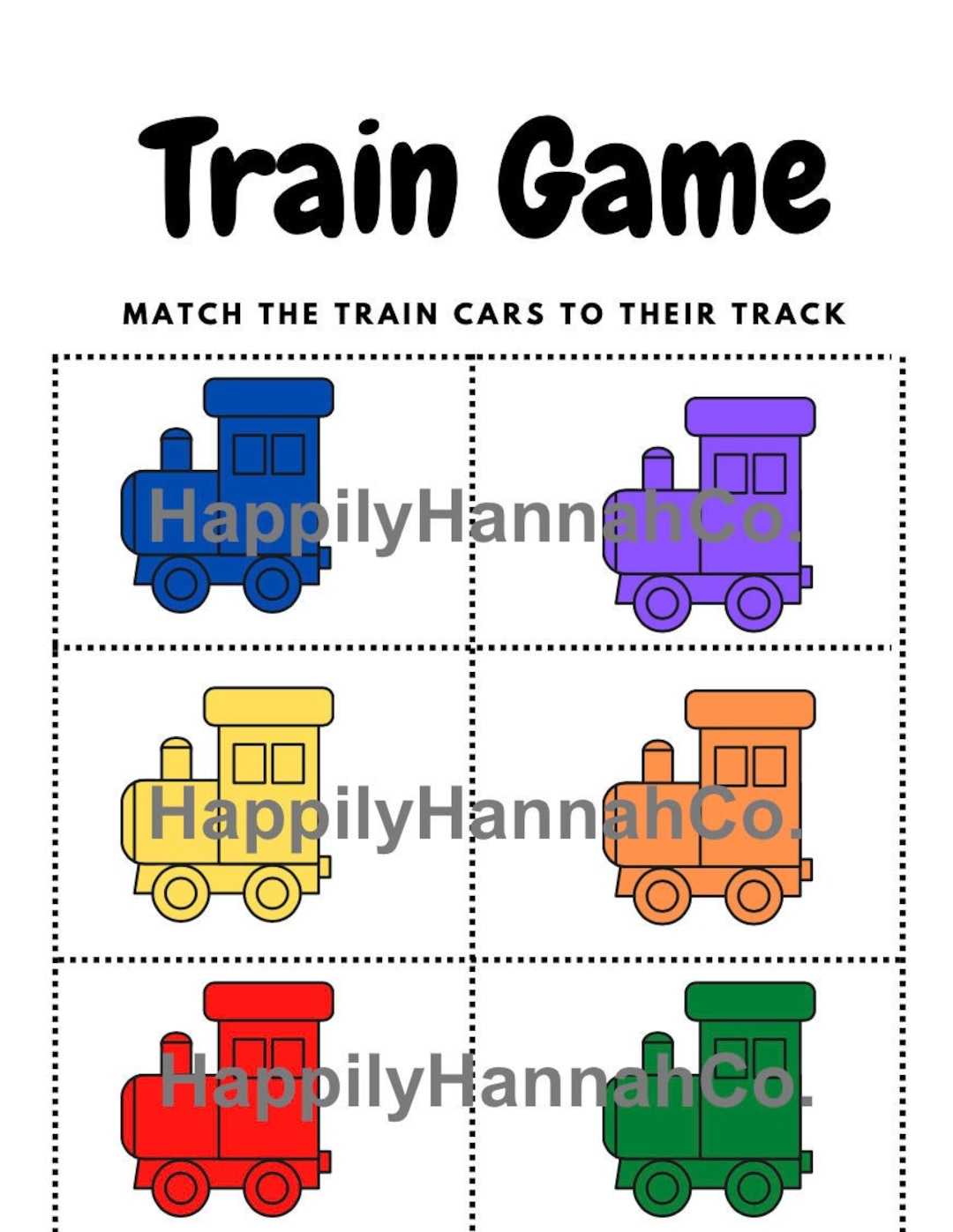 Train Color Matching Game for Toddlers, Preschoolers, and ...
