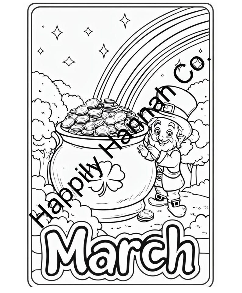 March St. Patrick's Day Themed Coloring Page - Etsy