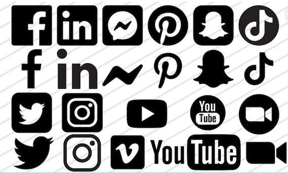 Social Media Svg Pdf Jpg Png Cut Files | Etsy UK