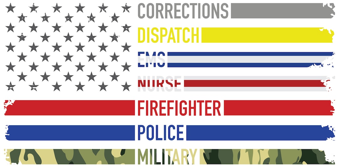 First Responder Flag Svg, Png Cut Files - Etsy UK