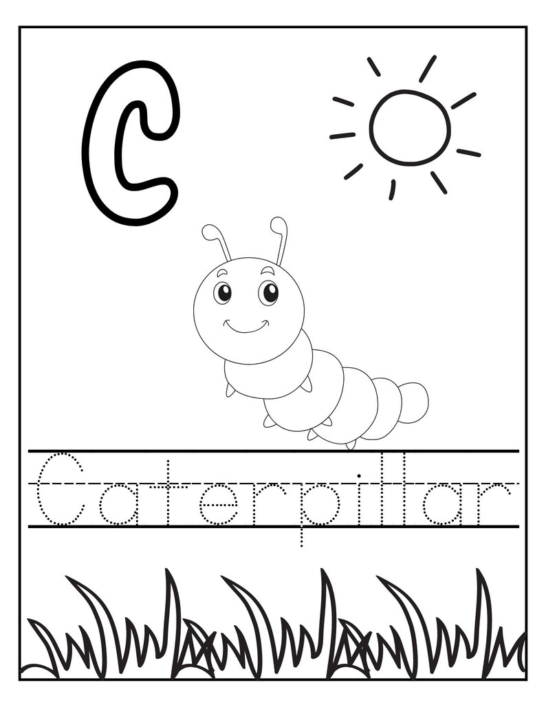 Creepy Crawly Alphabet Coloring Pages - Etsy