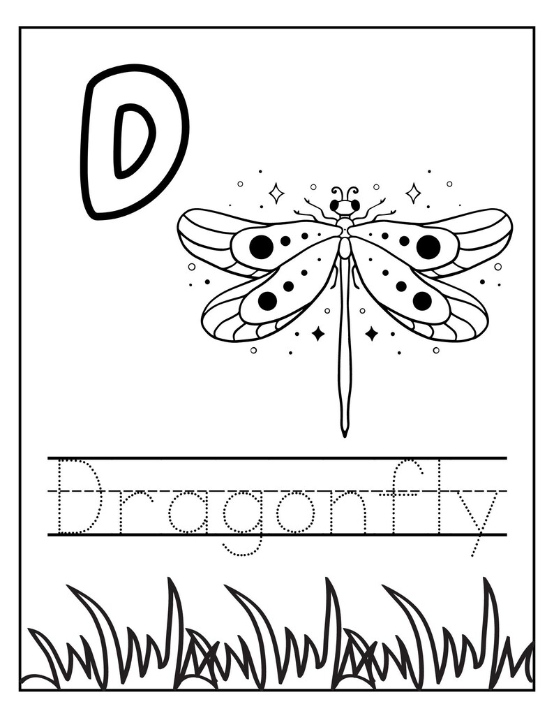 Creepy Crawly Alphabet Coloring Pages - Etsy