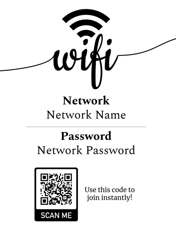 Home Décor Wall Hangings Signs AirBnb WiFi Sign Rental Home Wifi Sign ...