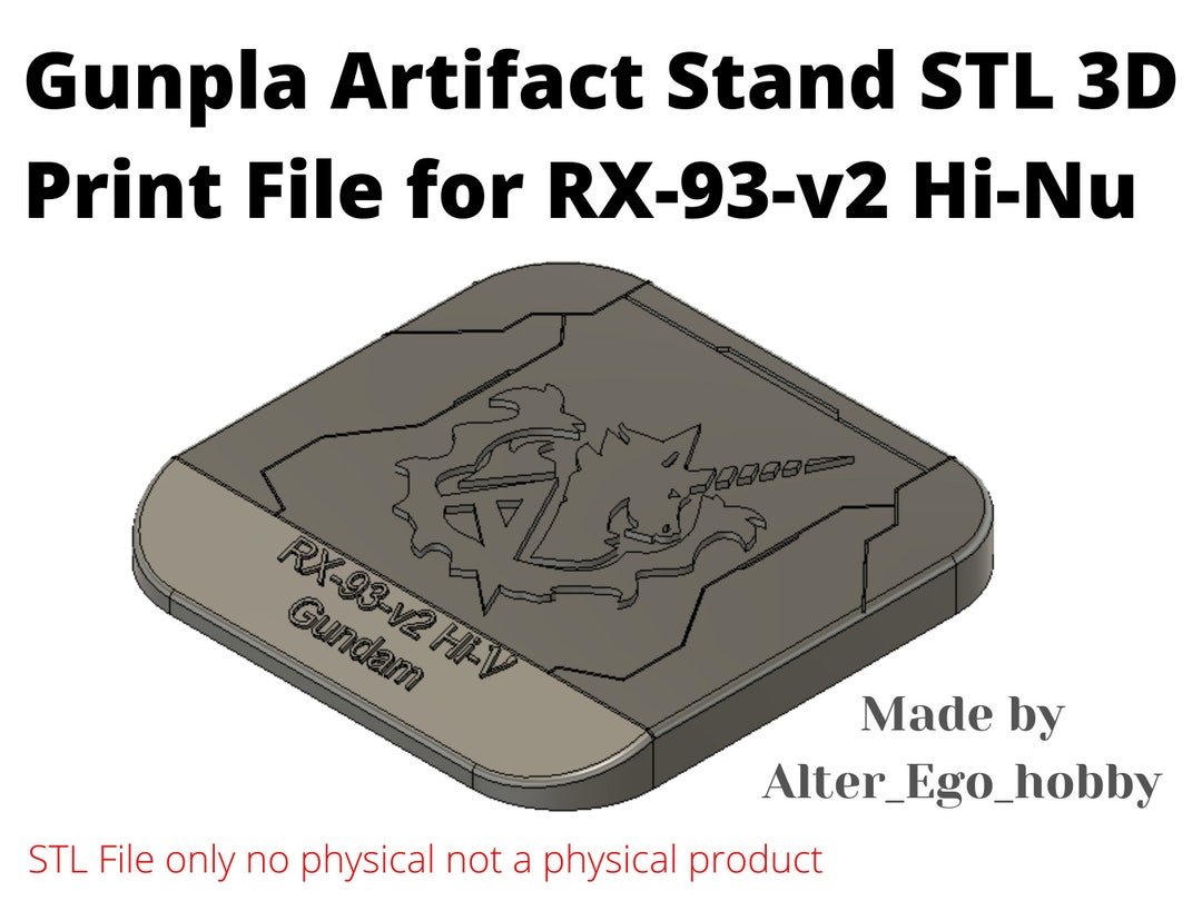 Gunpla Artifact Stand STL 3D Print File Rx-93-v2 Hi-nu - Etsy