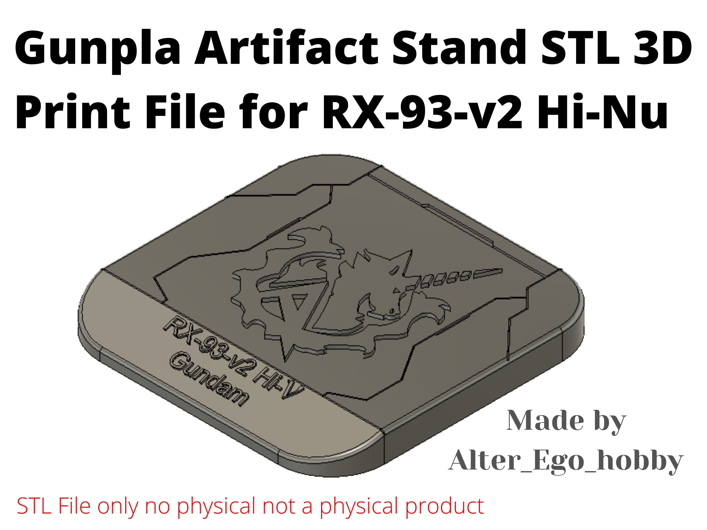 Gunpla Artifact Stand STL 3D Print File Rx-93-v2 Hi-nu - Etsy