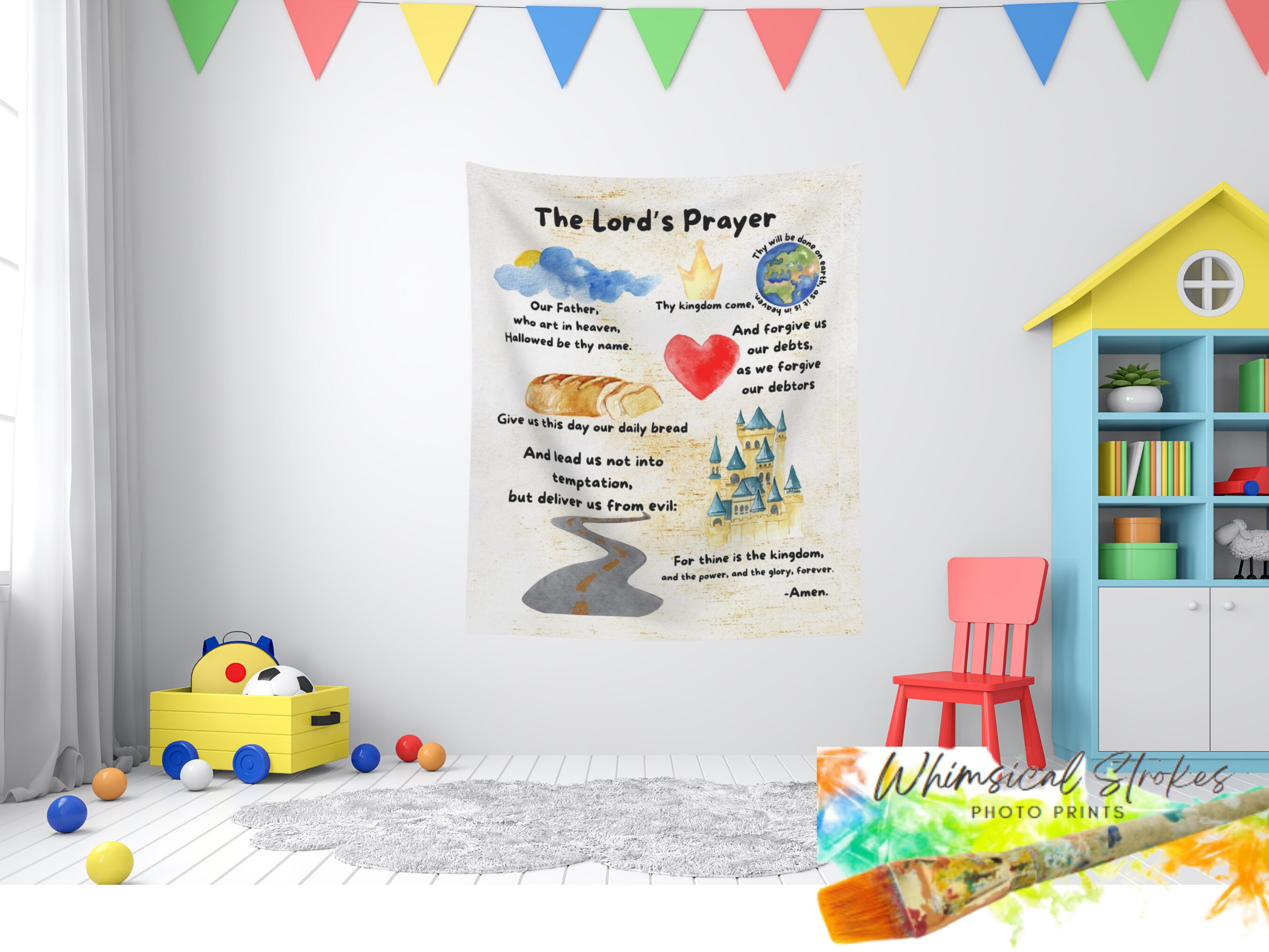 THE LORD'S PRAYER _ Printed Wall Tapestry _ Nursery _ Kid Room _ Sunday ...