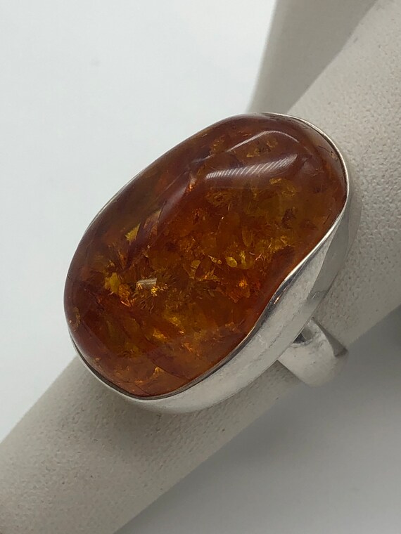 Vintage sterling silver amber - Gem