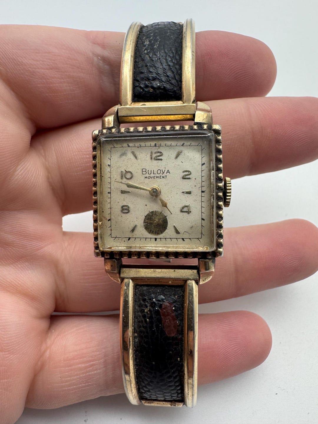 Vintage Mens Bulova Watch Square Gold Filled Mechanical Wind - Etsy