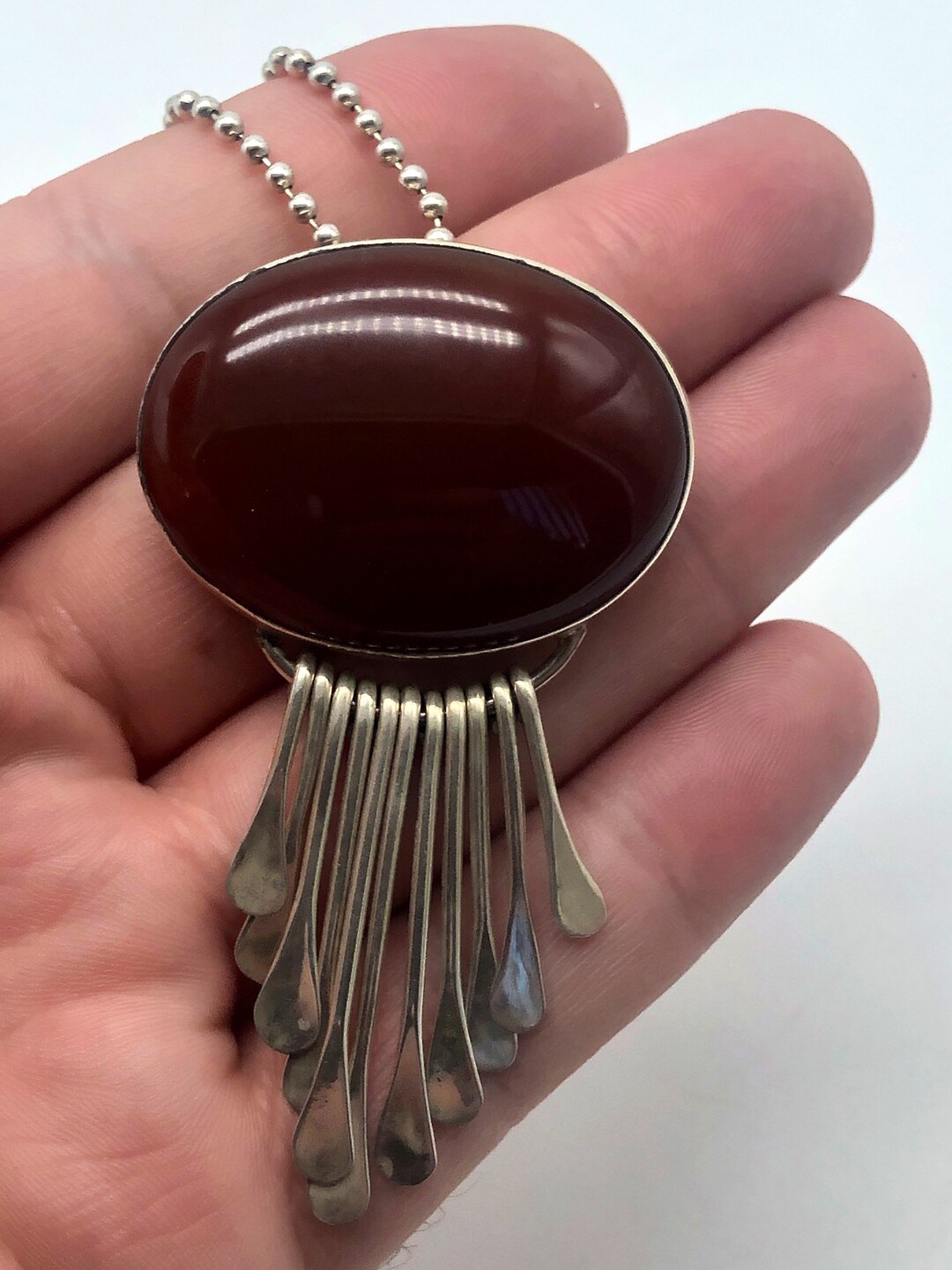 Vintage Sterling Silver Carnelian Dangle Amulet Pendant Brooch - Etsy