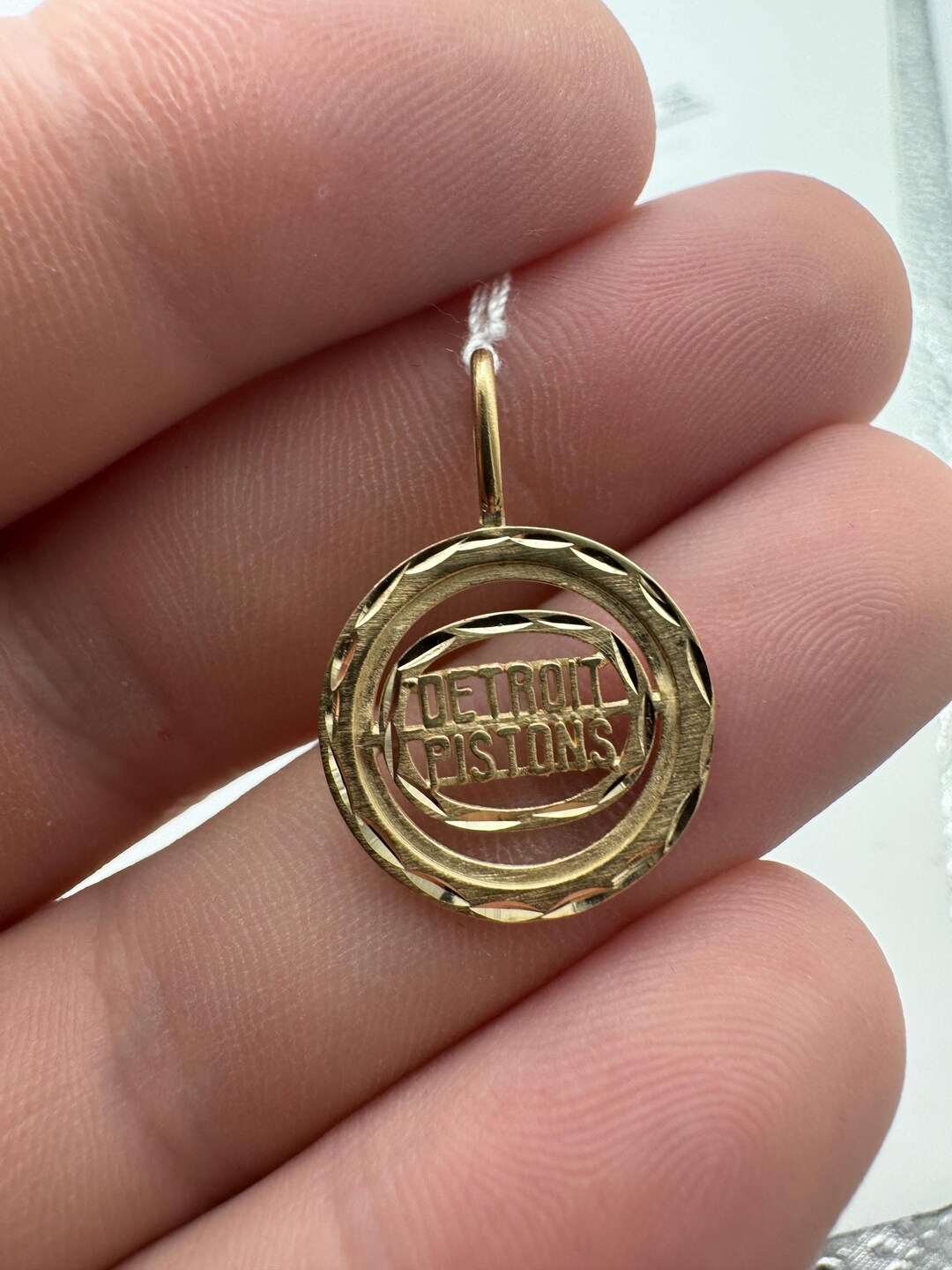 Vintage 14k Yellow Gold Detroit Pistons Pendant - Etsy