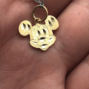 Mickey Mouse 14k Gold Charm Pendant Official Disney Jewelry - Etsy