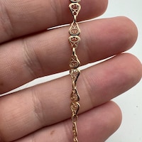 14K Solid Gold Filigree Gemstone Cuff Bracelet - Etsy