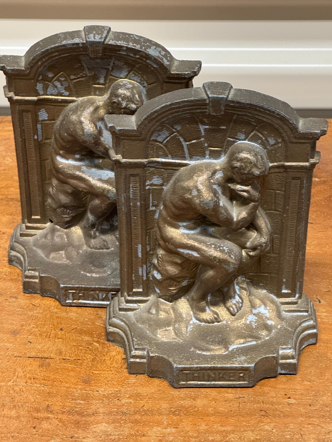 Antique Cast Thinking Man Book Ends - Etsy