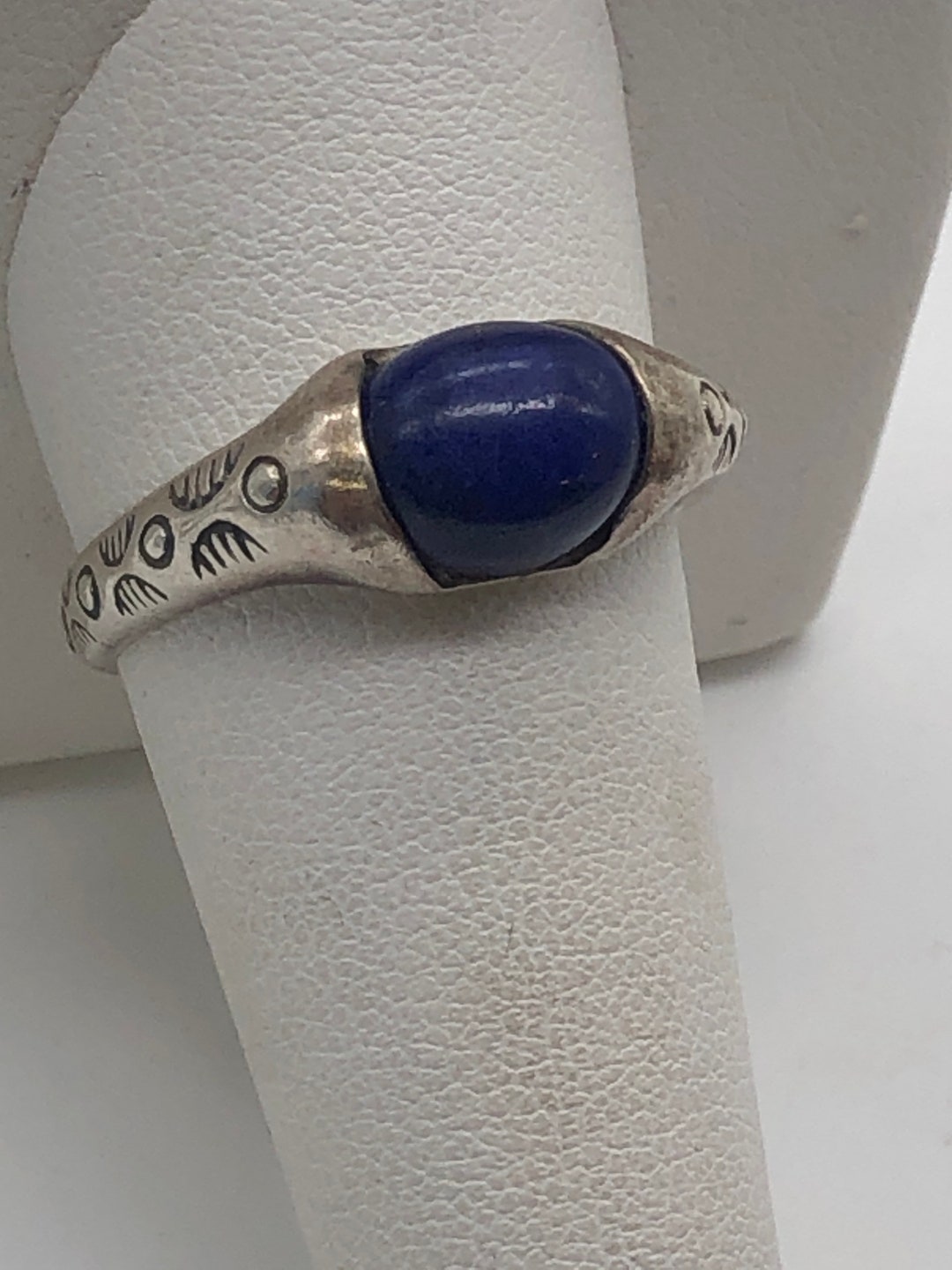Vintage Sterling Silver Lapis Ring - Etsy