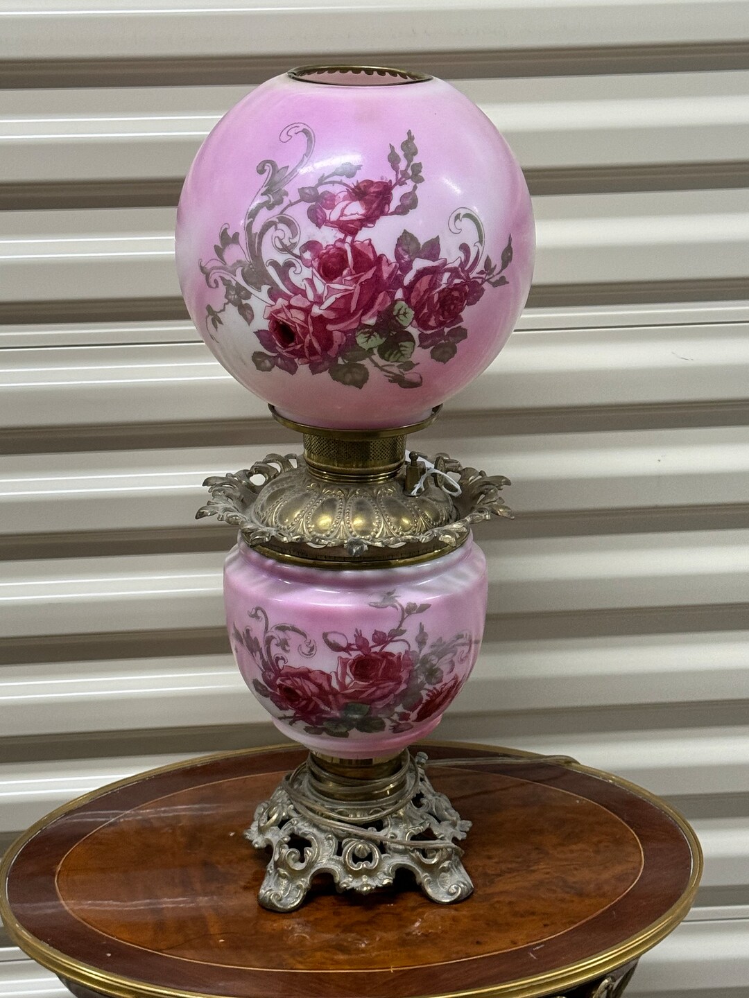 Antique Victorian Hand Painted Roses Gone With the Wind Lamp - Etsy