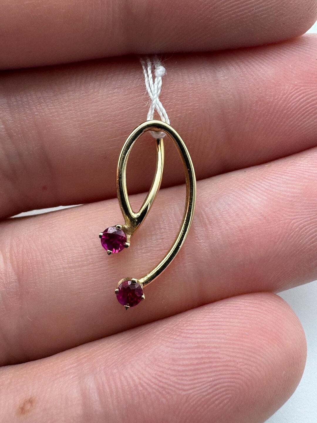 Vintage 14k Yellow Gold Ruby Slide Pendant - Etsy
