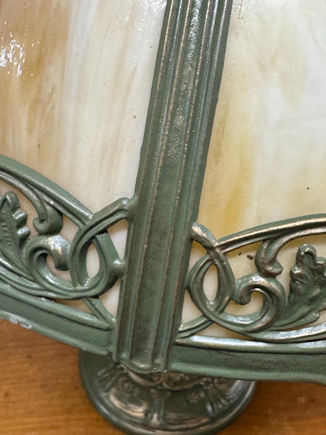 Antique Deco Carmel and Green Slag Lamp Gothic - Etsy