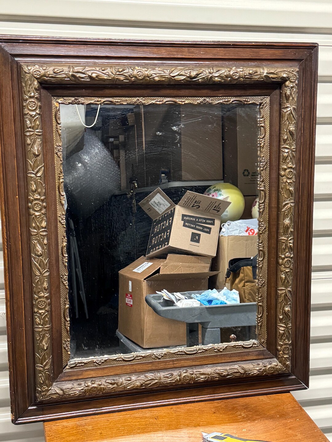 Antique Victorian Square Mirror Oak - Etsy
