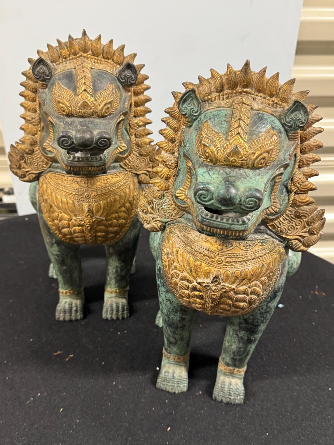 Antique Pair of Bronze Foo Dogs Temple Guardian Asian - Etsy