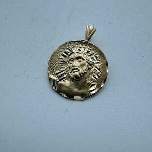 Vintage 14k Yellow Gold Jesus Head Medal Medalion - Etsy
