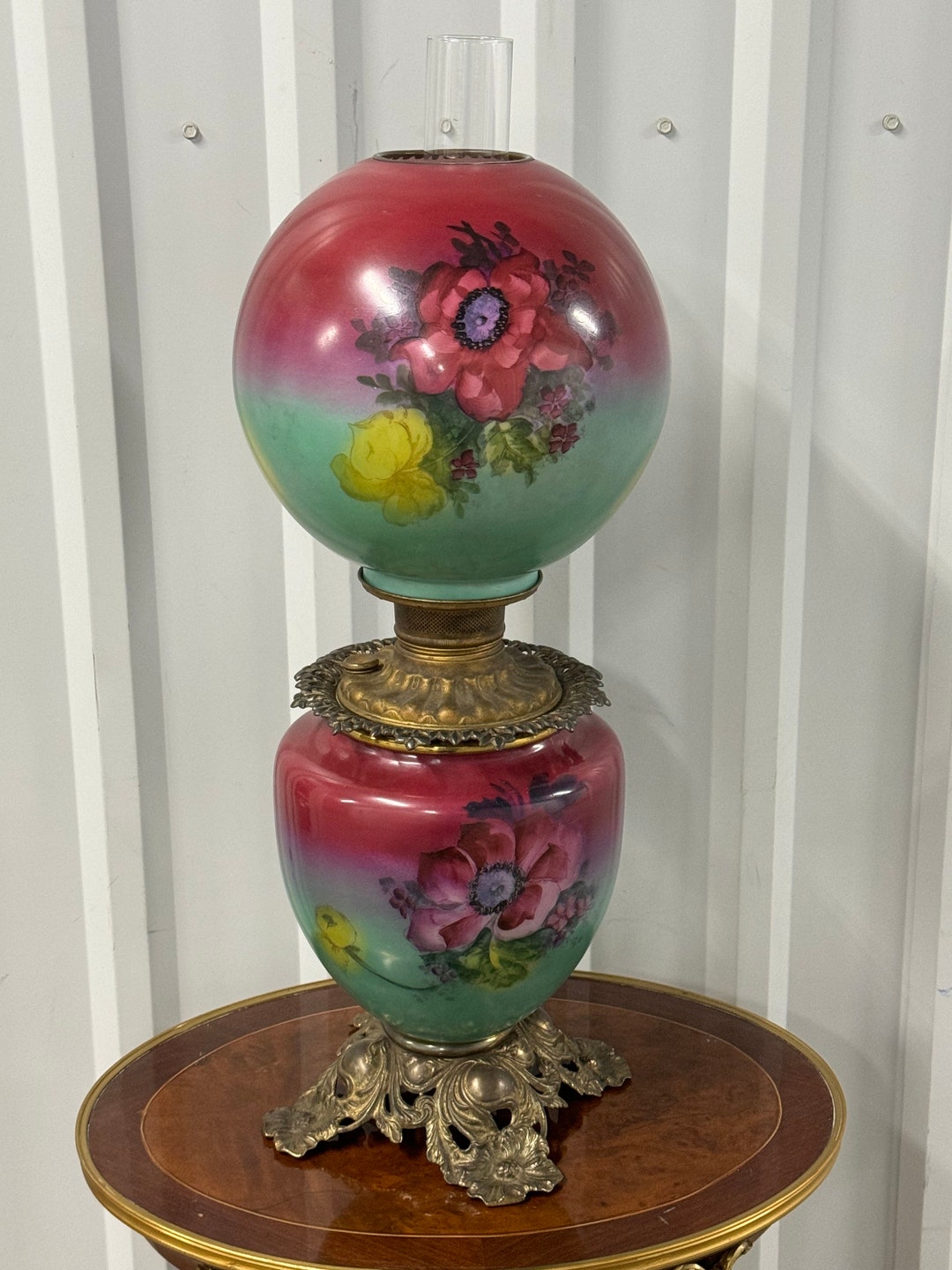 Antique Victorian Magenta and Green Hand Painted Roses Gone With the ...