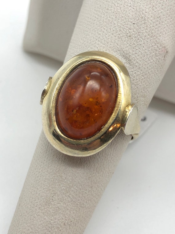 Vintage sterling silver amber - Gem