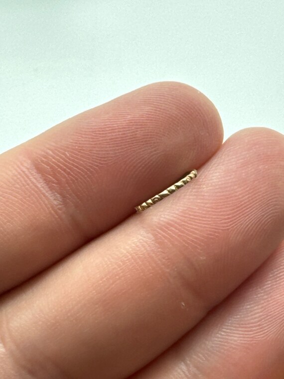 Antique 10k Etched Childs Baby Band Toe Ring - Gem