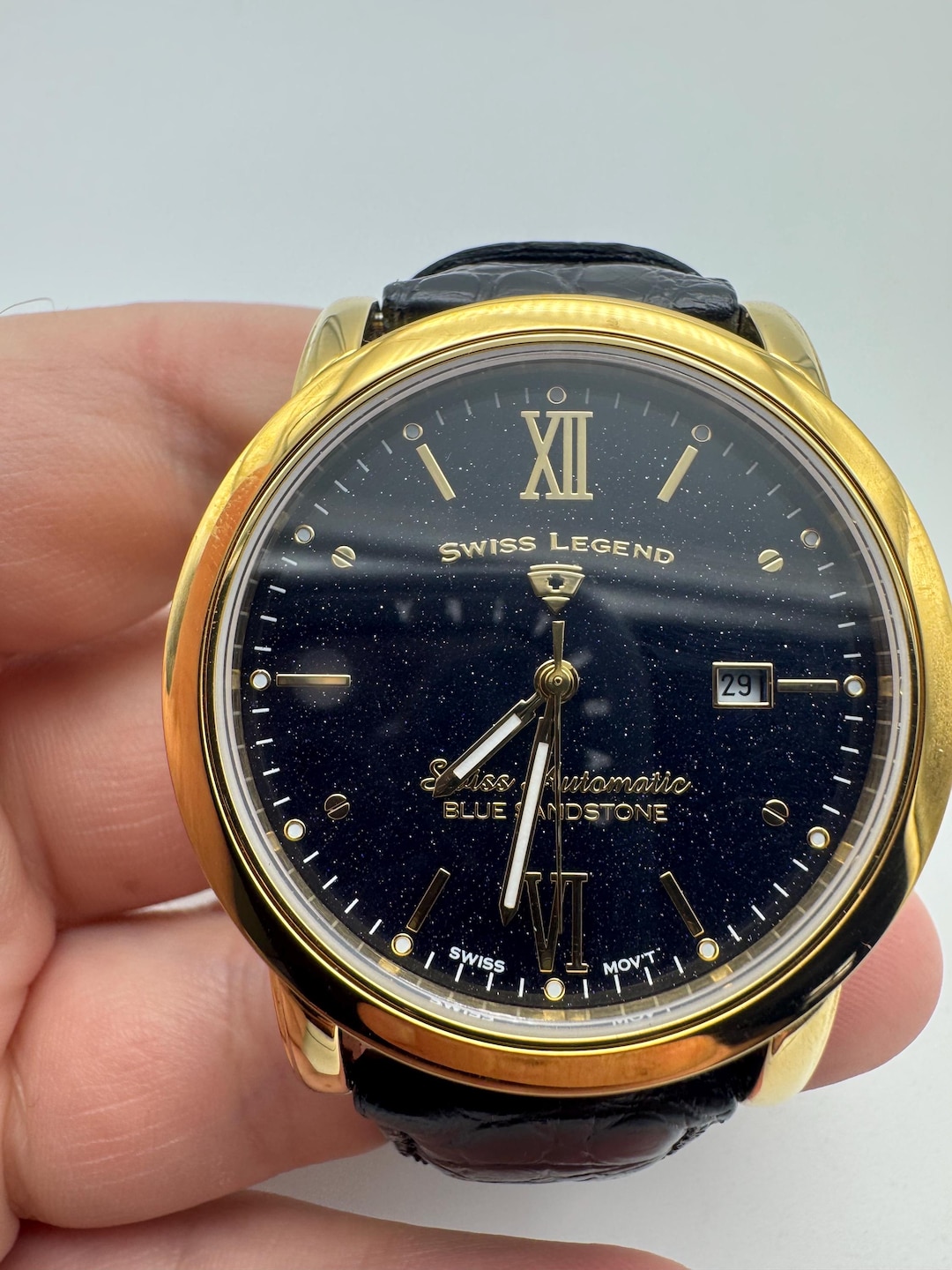 Swiss Legend Automatic Blue Sandstone Men's Watch - Etsy