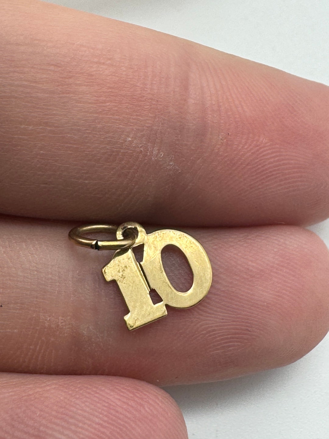 Vintage 14k Yellow Gold Number 10 Charm Pendant - Etsy