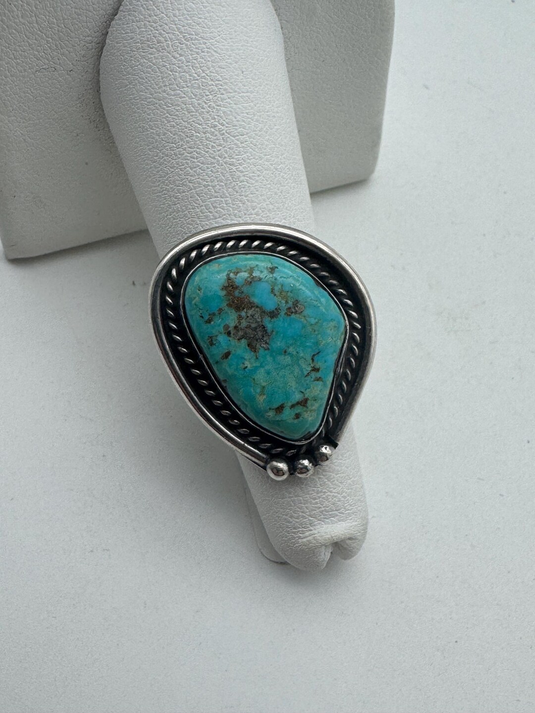 Vintage Sterling Silver Huge Chunky Turquoise Ring - Etsy