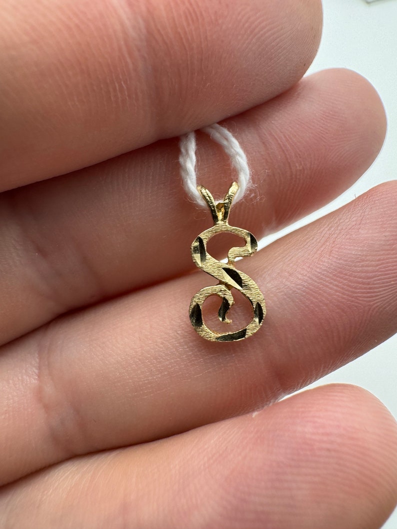 Vintage 14k Yellow Gold Letter S Pendant Charm - Etsy