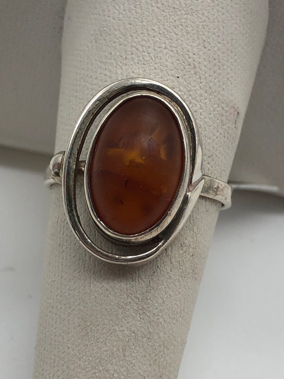 Vintage sterling silver amber - Gem