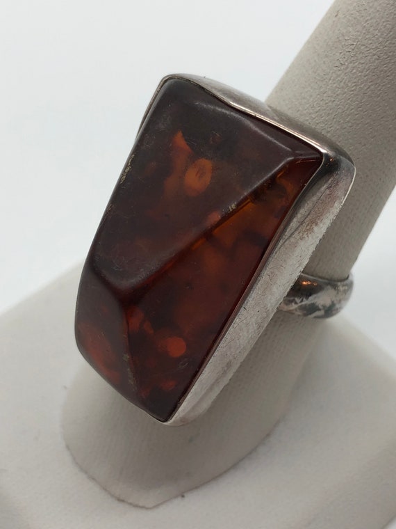 Vintage sterling silver amber - Gem