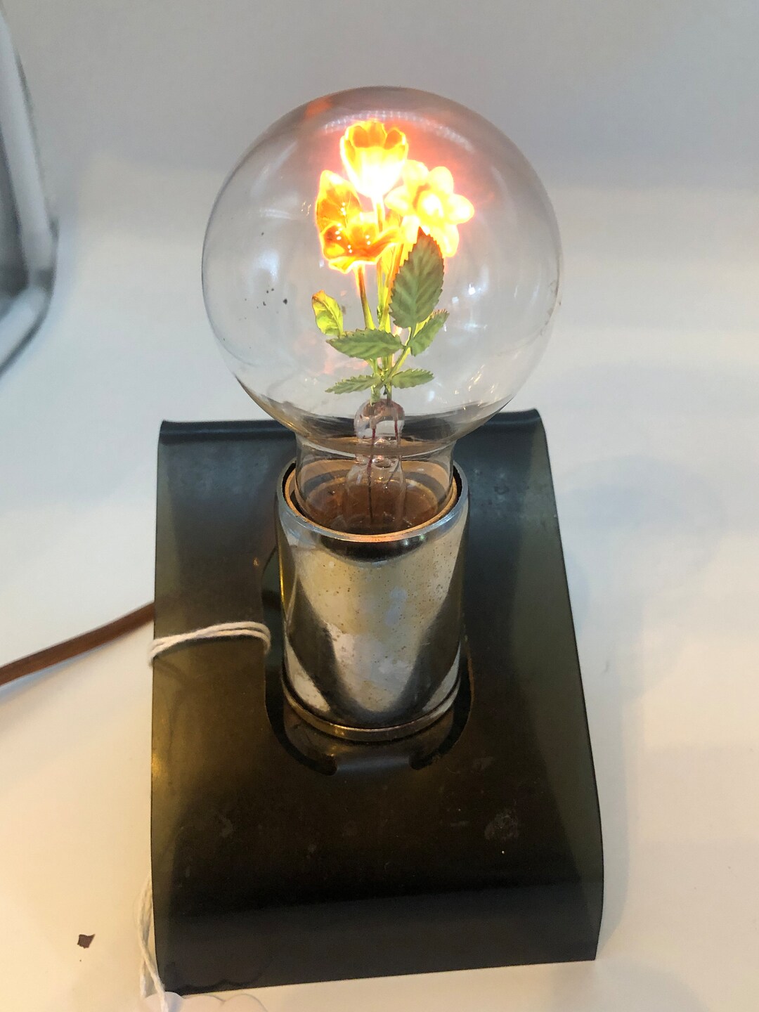 Antique Art Deco Aerolux Floral Rose Light Bulb and Base - Etsy