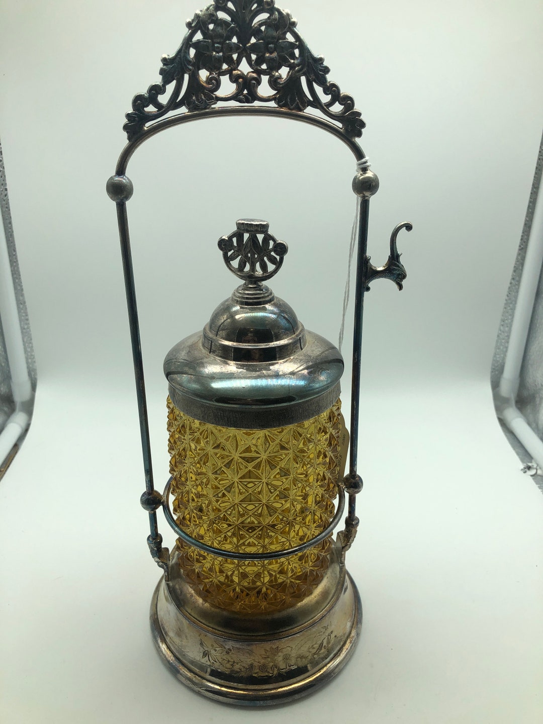 Antique Victorian Amber Glass Daisy and Button Pickle Jar Castor. - Etsy