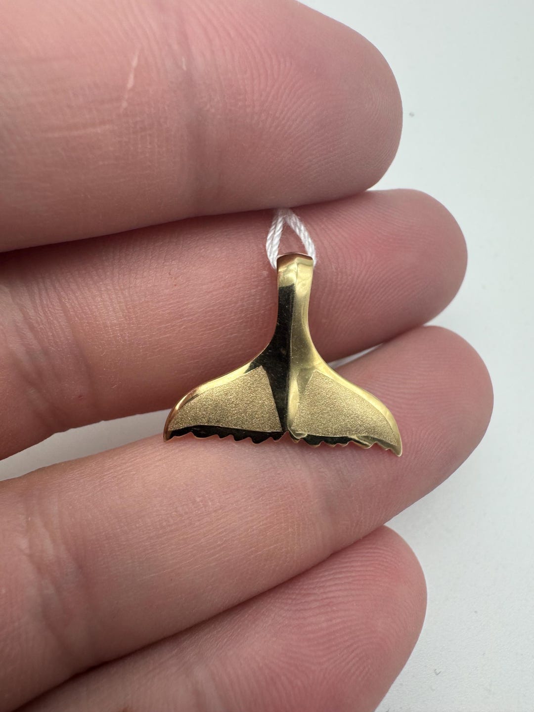 Vintage 14K Yellow Gold Whale Fin Pendant - Etsy
