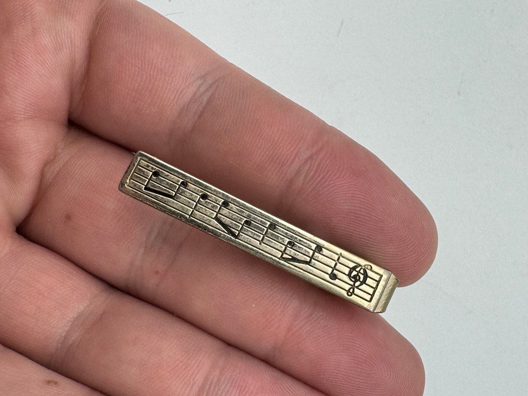 Vintage Gold Tone Musical Notes Tie Clip - Etsy