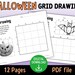 Halloween Grid Drawing Worksheets – Jack-o-lantern, Bats, Skulls ...