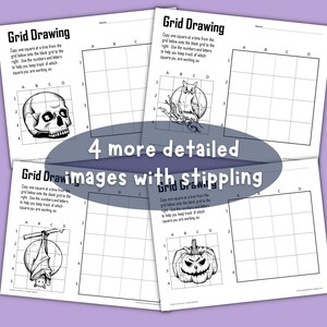 Halloween Grid Drawing Worksheets – Jack-o-lantern, Bats, Skulls ...